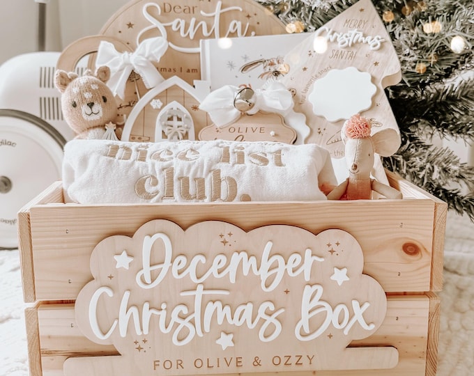 Personalised Christmas December Crate & Plaque - Etsy
