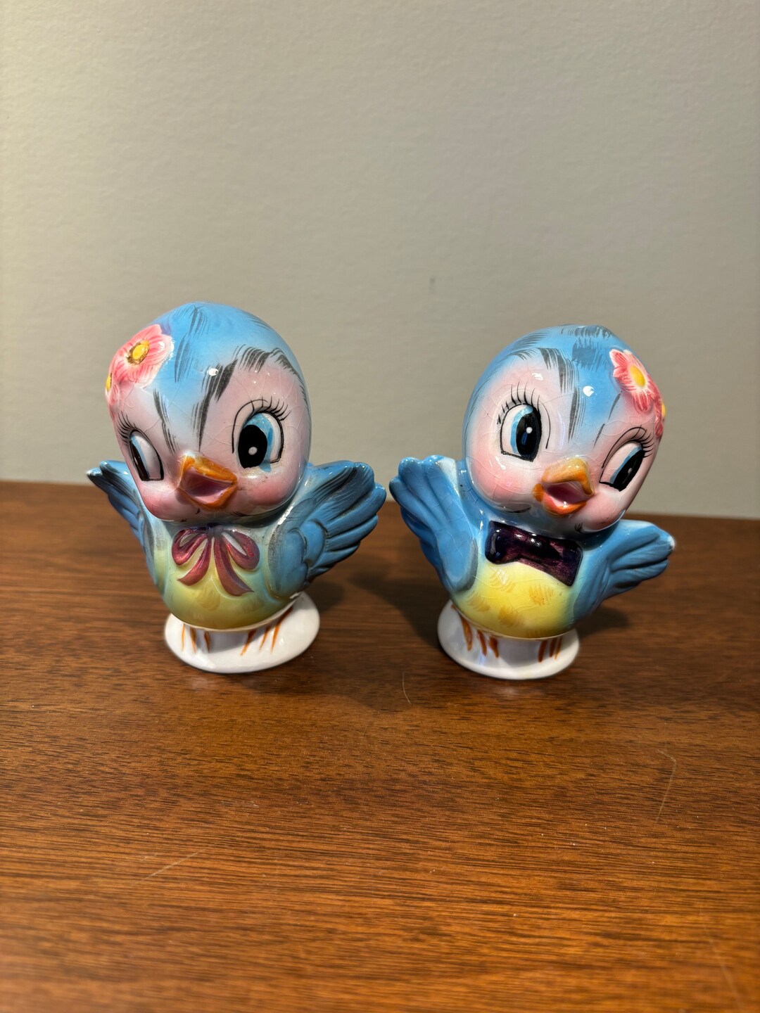 Vintage Lefton 1950s Bluebird Figurine Salt and Pepper Set - Etsy