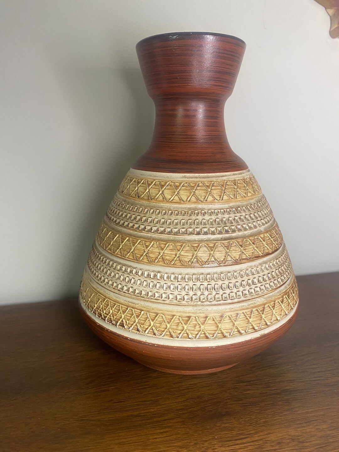 Vintage Dümler & Breiden Pottery Vase With Mid Century Etched - Etsy