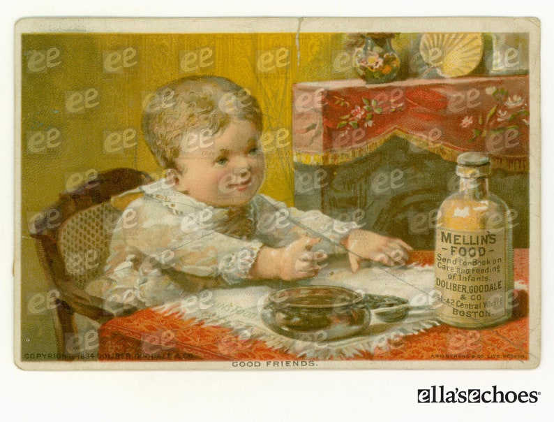Digital File: Baby Food Ad | From Ella's Vintage Postcard Collection - Etsy