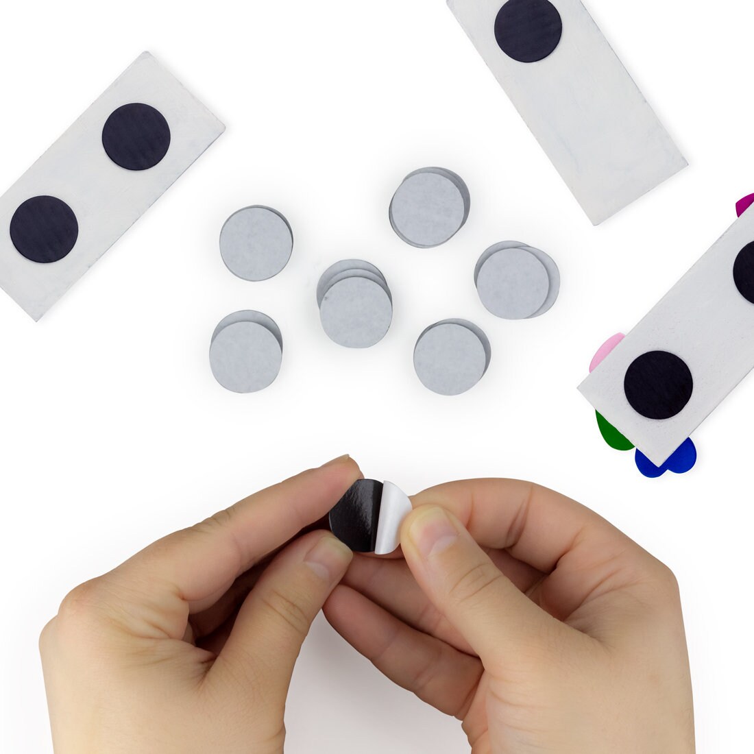 Magnetic Dots 3/4 Magnet Circles Self-adhesive Magnetic Coins for ...