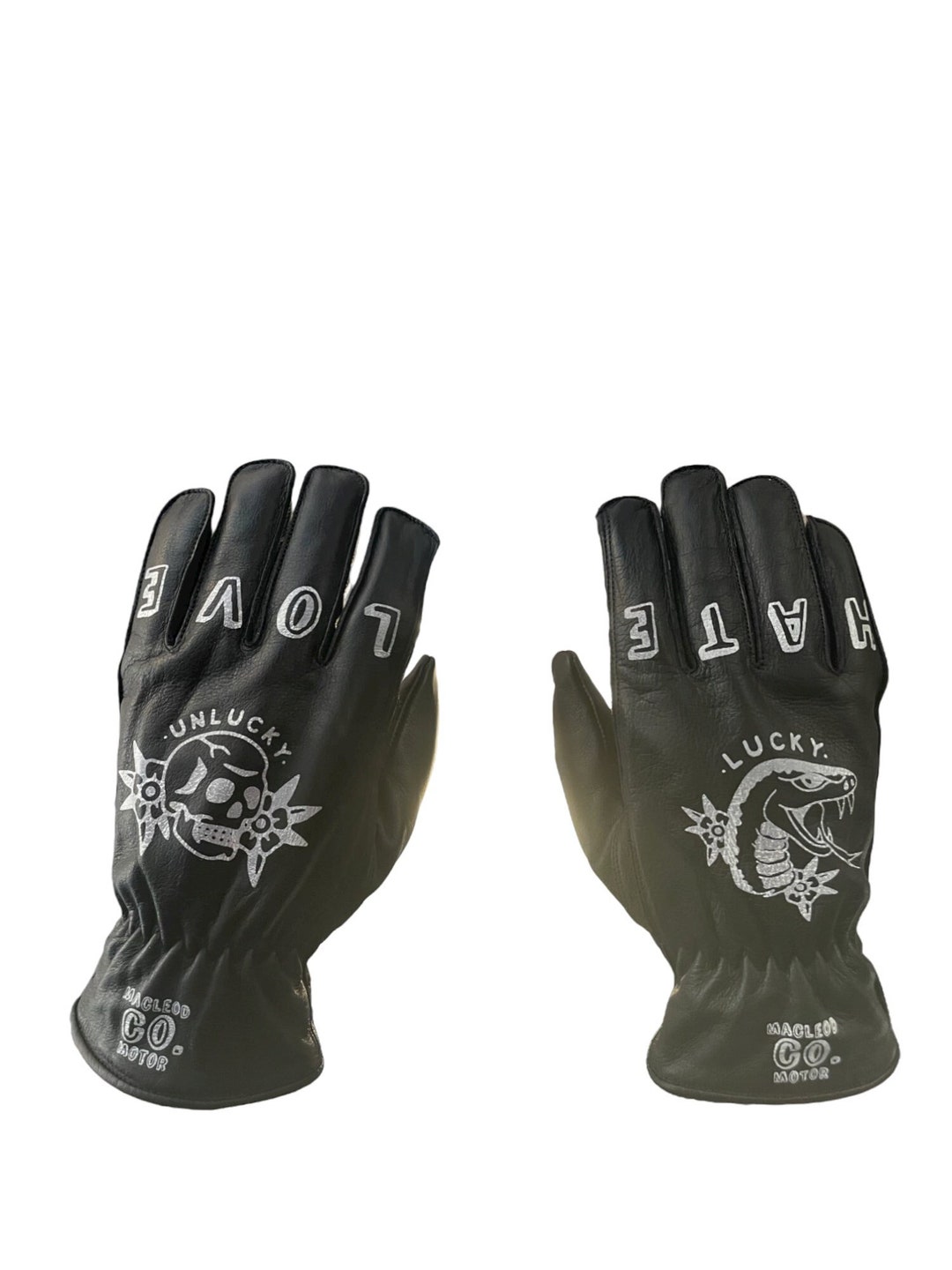Retro Chopper Bobber inspired Black Leather Motorcycle Gloves - Etsy