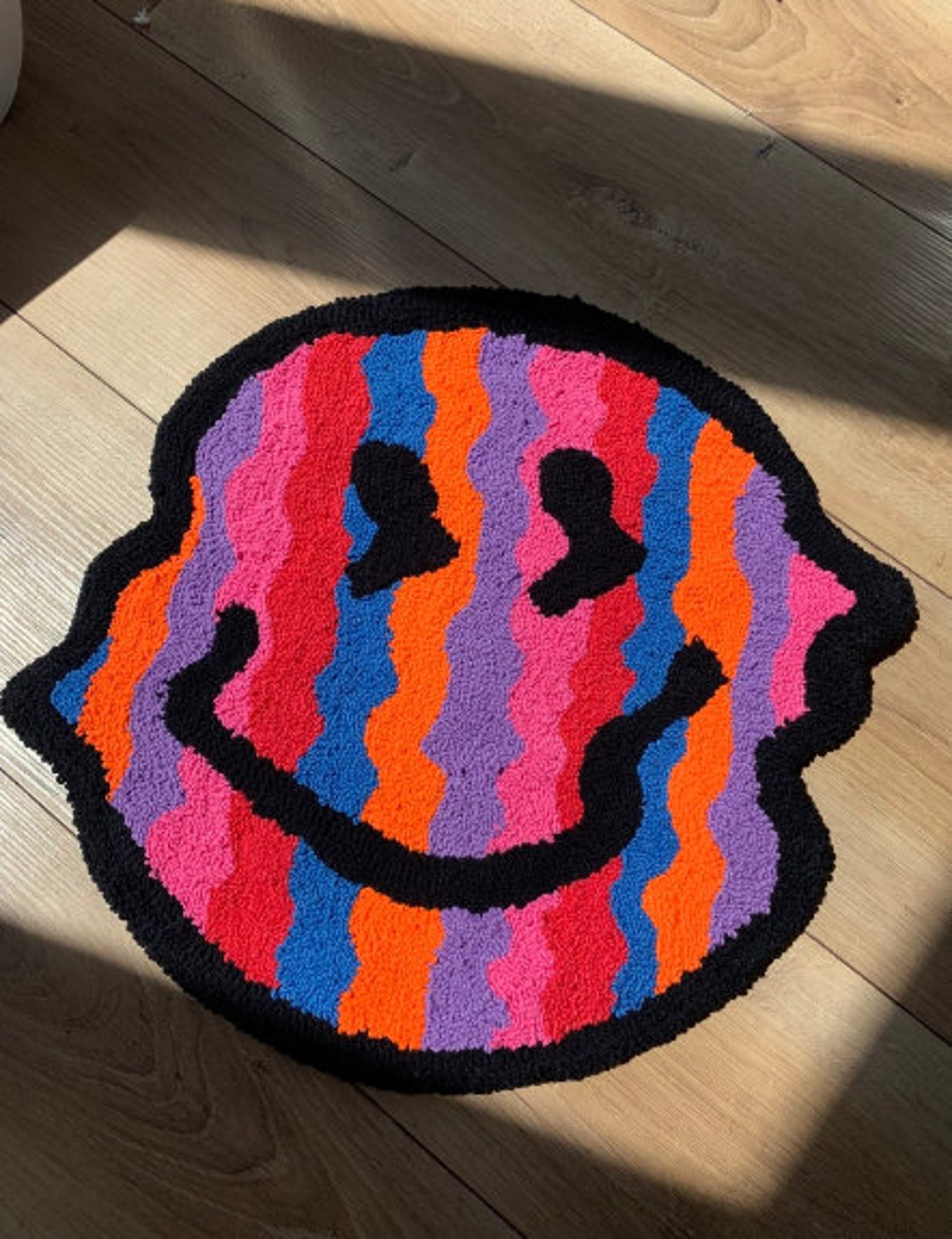 Smiley Face Rug Zachte Twisted Smile Pluche Tapijt Tapijt - Etsy Nederland