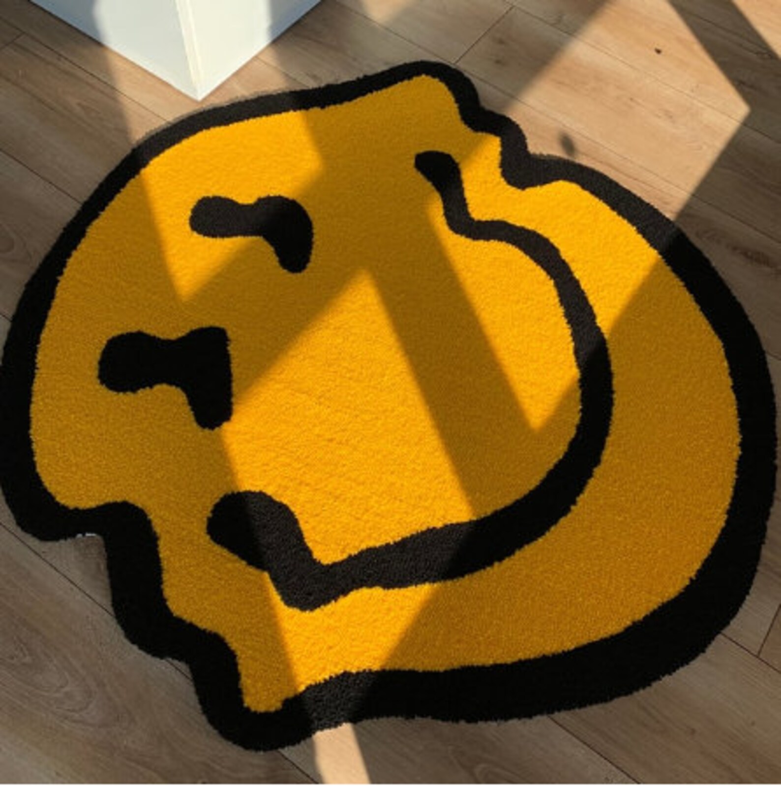 Smiley Face Rug Zachte Twisted Smile Pluche Tapijt Tapijt - Etsy Nederland