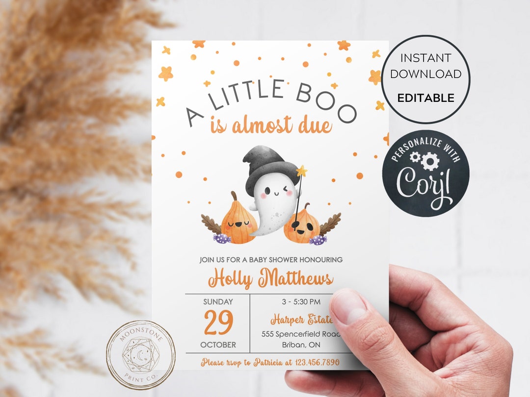 Spooky Baby Shower Invitation A Little Boo Baby Shower - Etsy