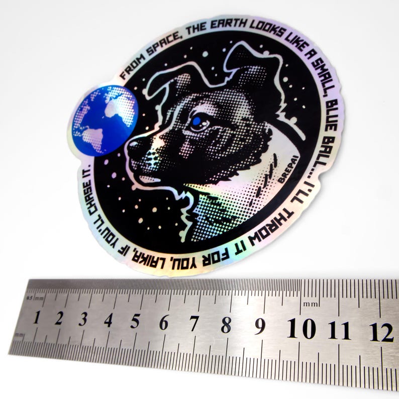 Laika Holographic Vinyl Sticker - Etsy