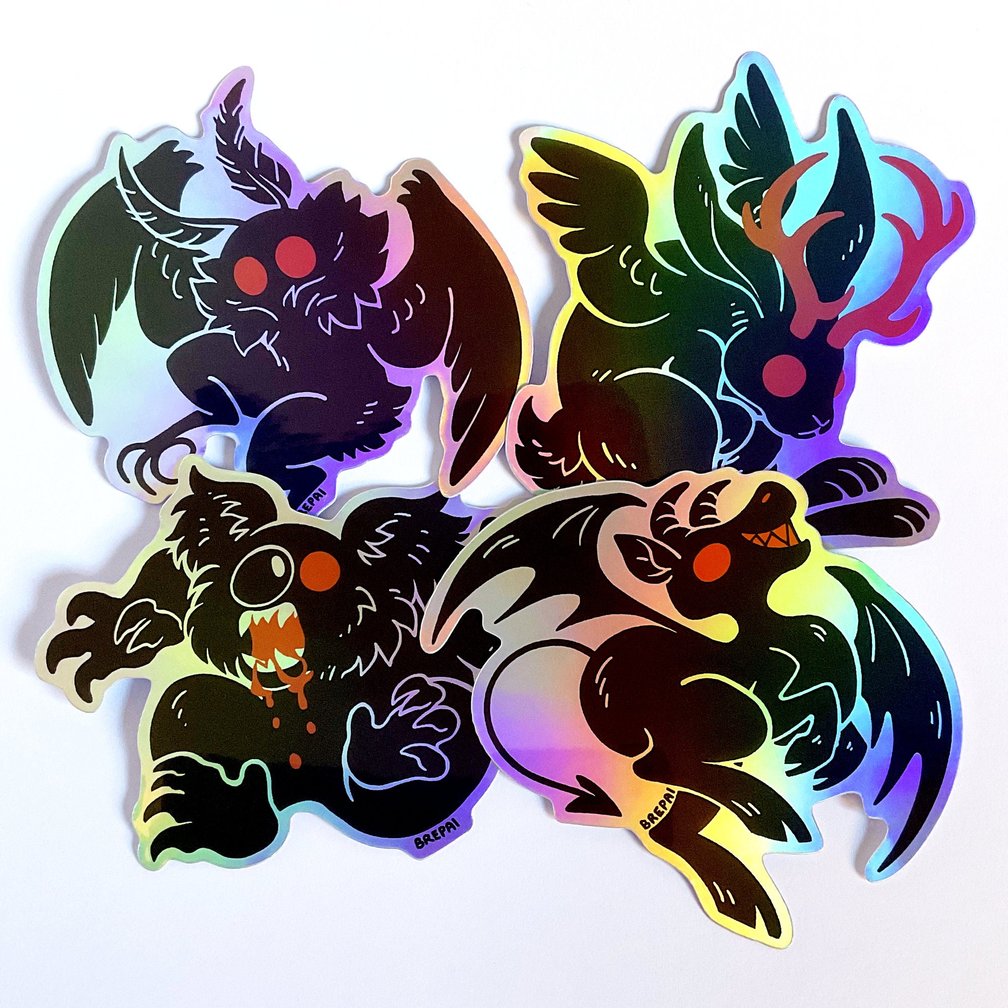 Holographic Cryptids Vinyl Sticker Set - Etsy