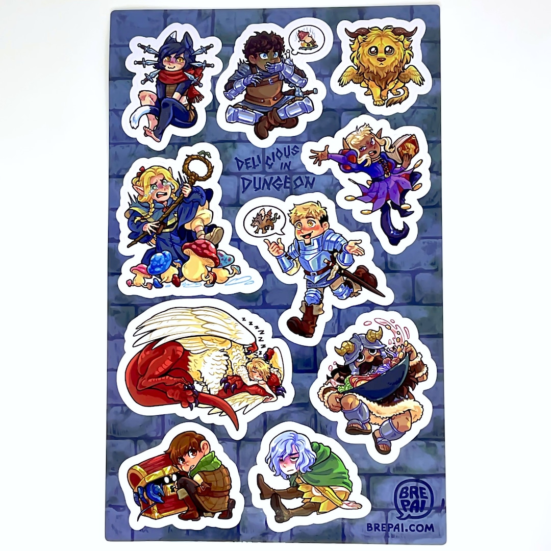 Dungeon Meshi Vinyl Sticker Sheet - Etsy
