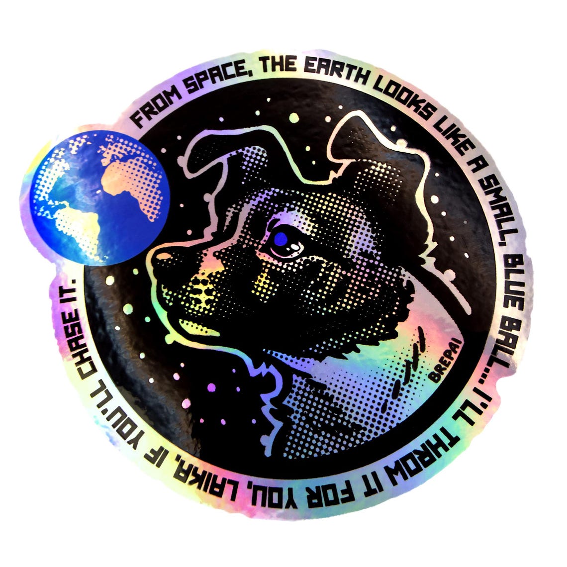 Laika Holographic Vinyl Sticker - Etsy