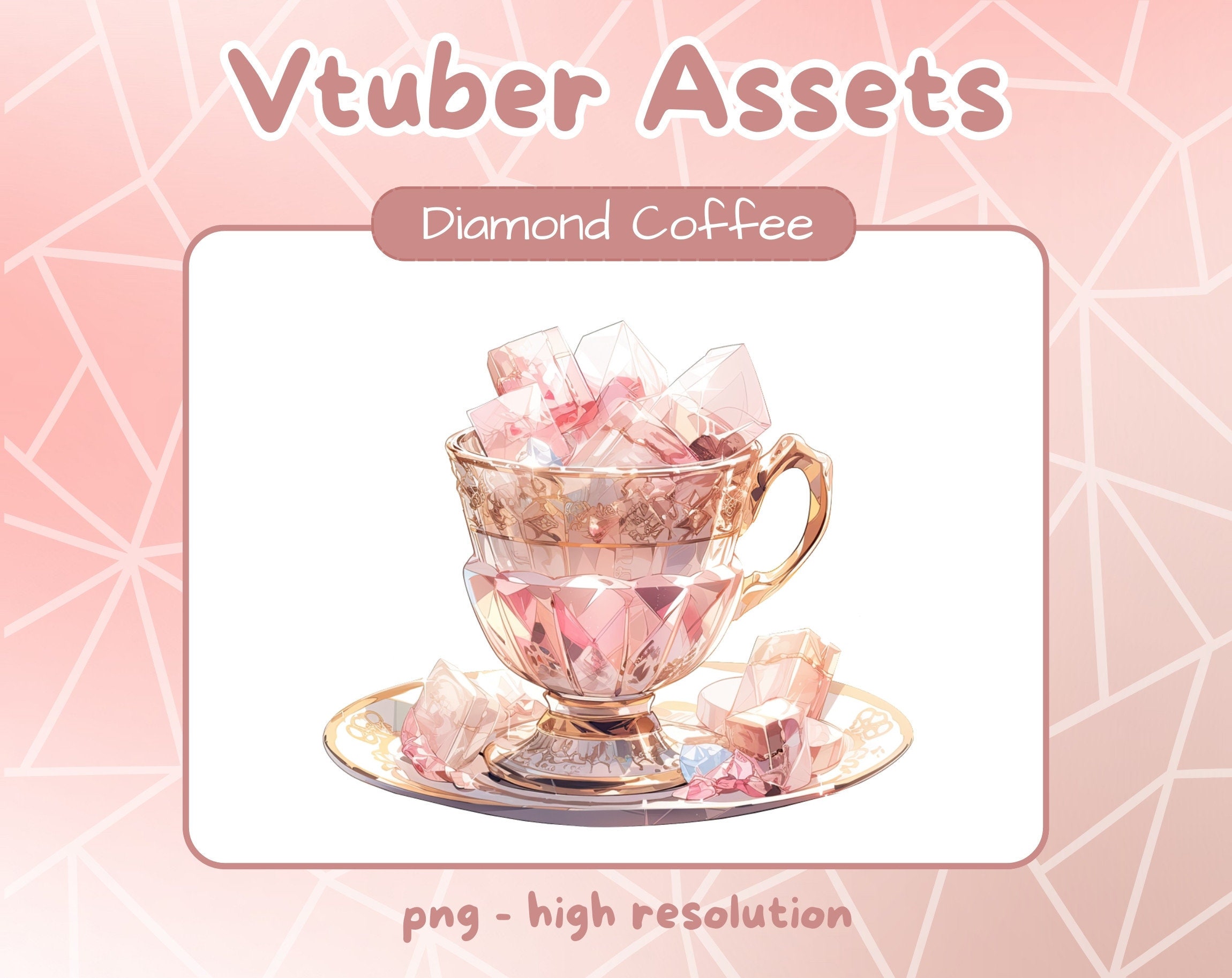 Vtuber Diamond Coffee. Pngtuber Drink Asset for Twitch. - Etsy