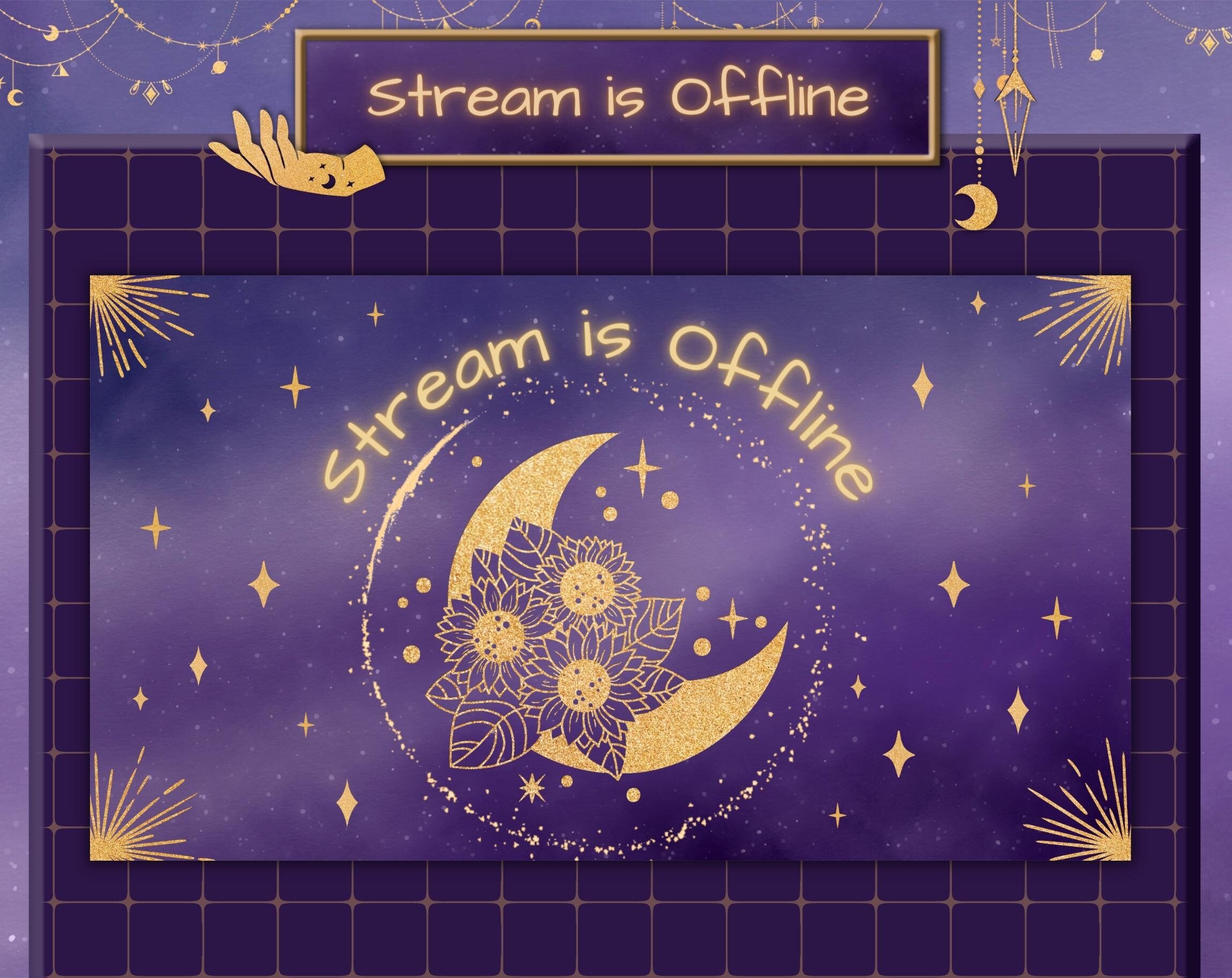 Purple Moon Starting Soon Screen for Twitch. Celestial Stream Animated ...