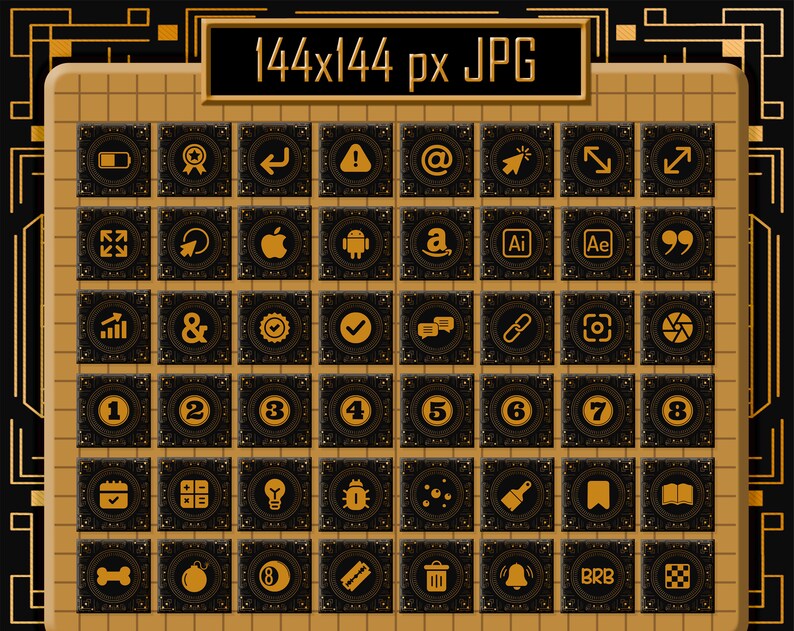 Stream Deck Icons Set Screensavers. 200 Black and Gold Icon Pack for ...