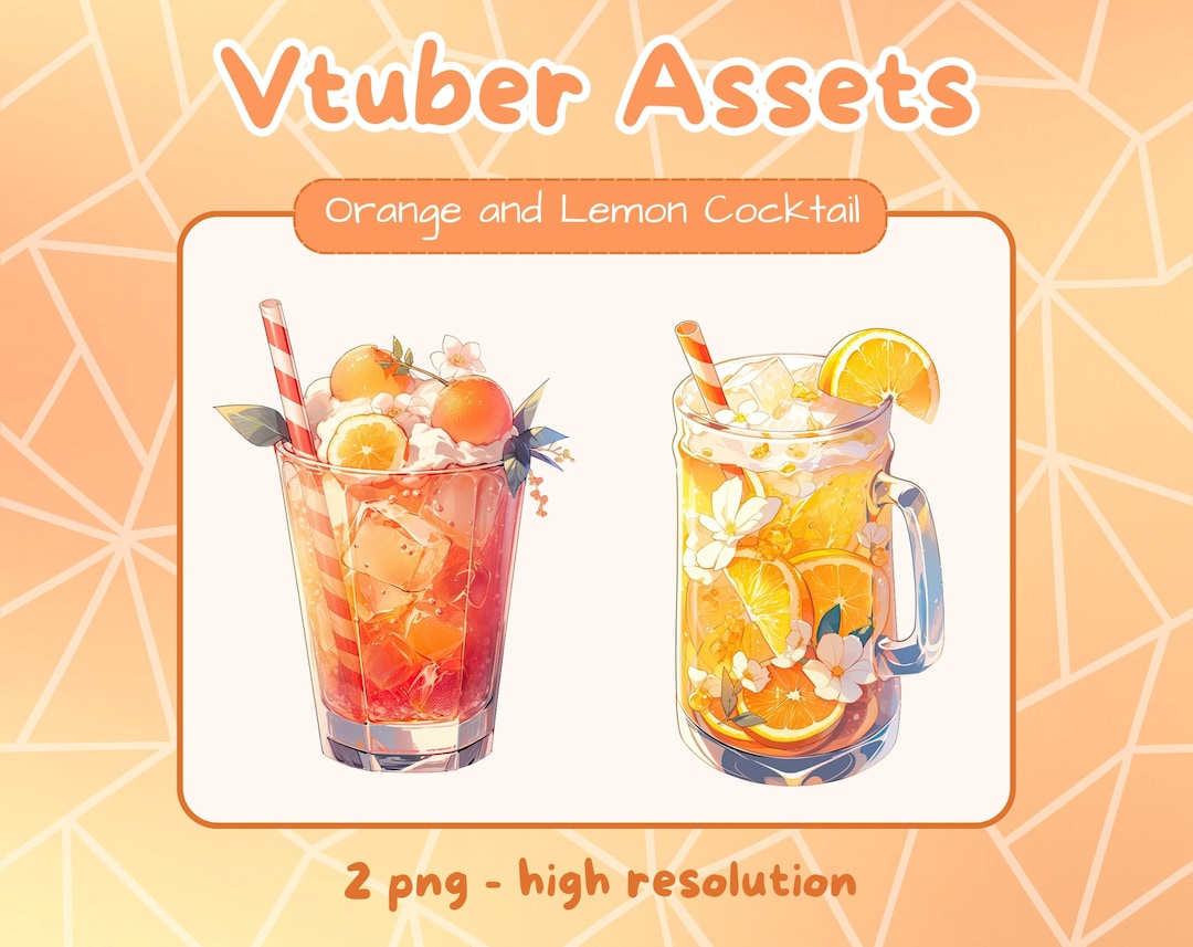Vtuber Lemon Cocktail. Pngtuber Drink Asset for Twitch Streamers ...