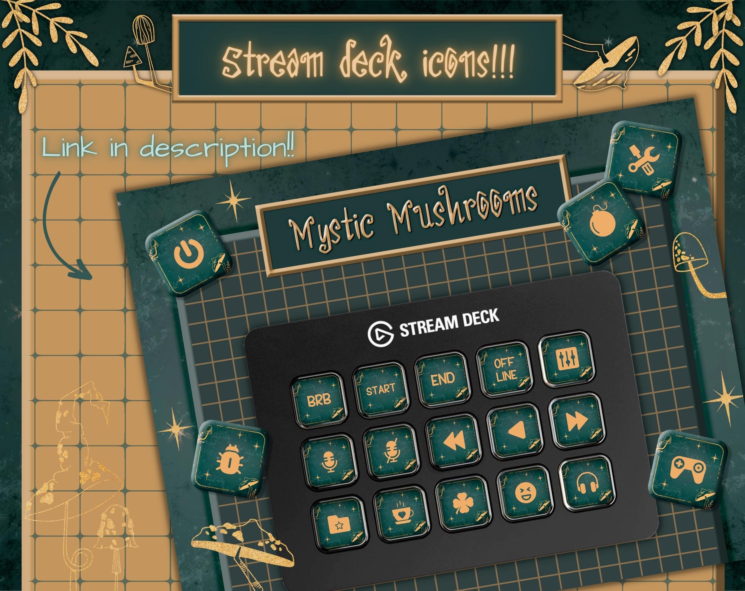 Green Emerald Mushrooms Twitch Overlay Package, Gold Mystic Stream ...