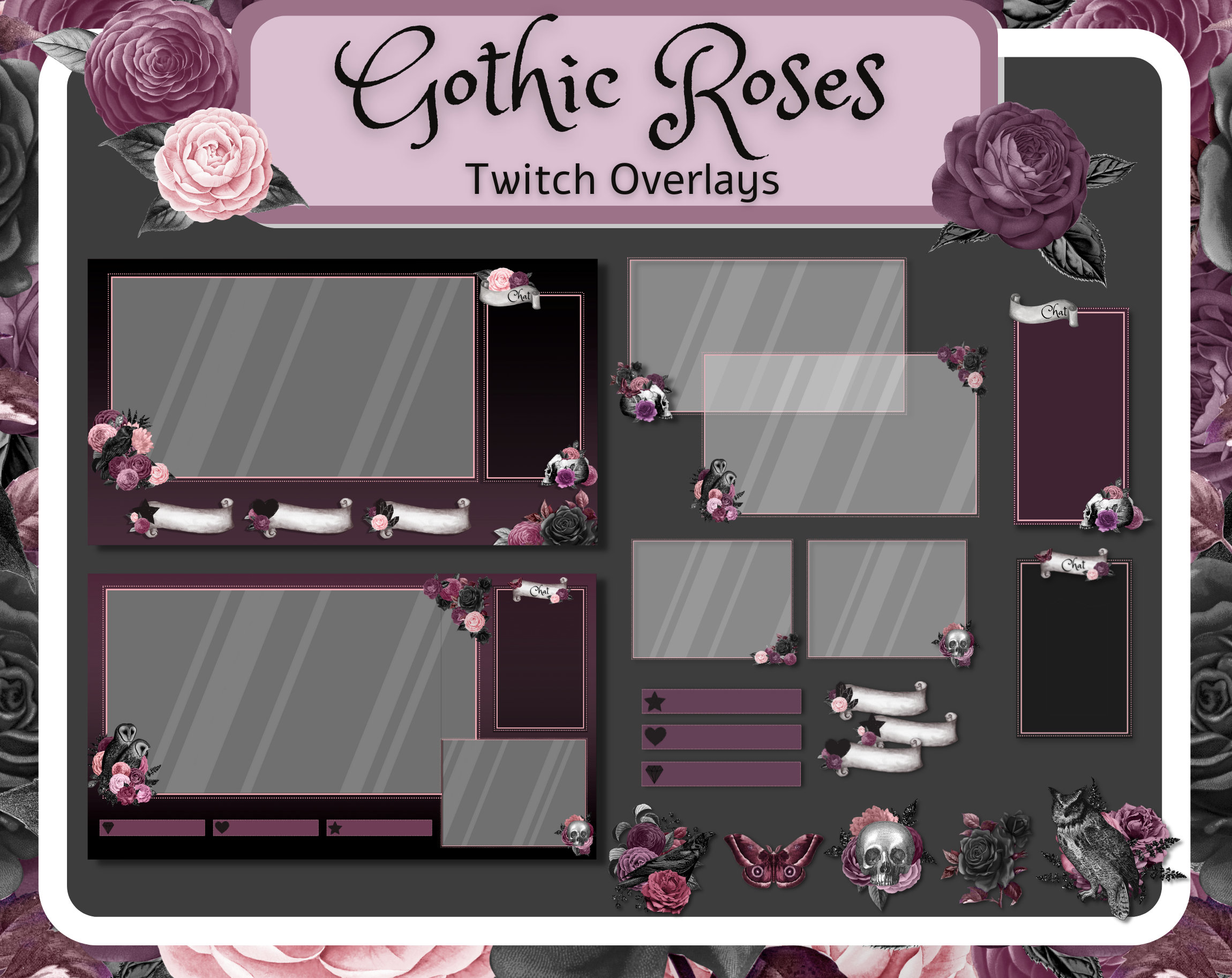 Goth Twitch Overlay Package Spooky Twitch Premade Overlay - Etsy Australia