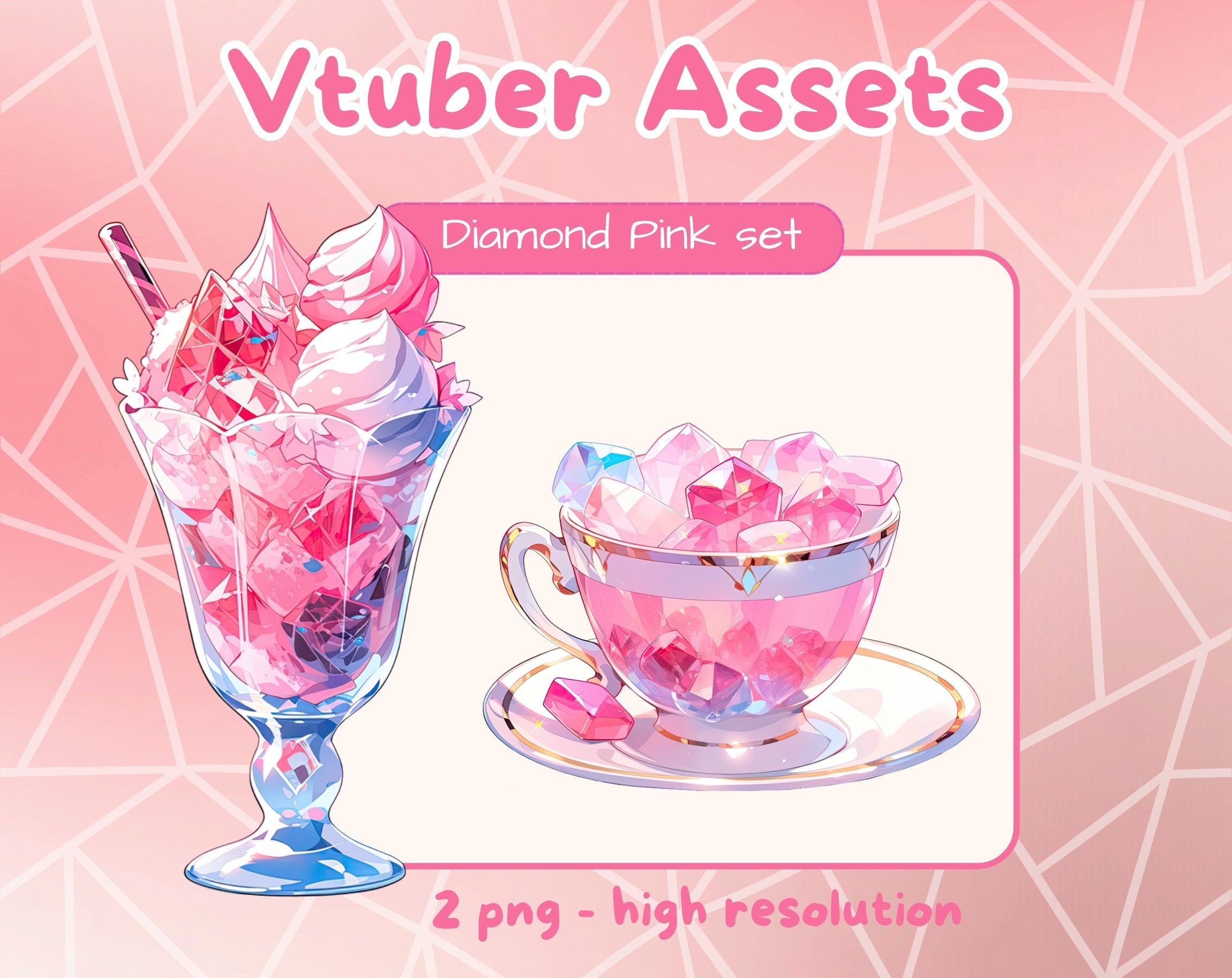 Vtuber Diamond Drink Pack. Pngtuber Drink Asset for Twitch. - Etsy