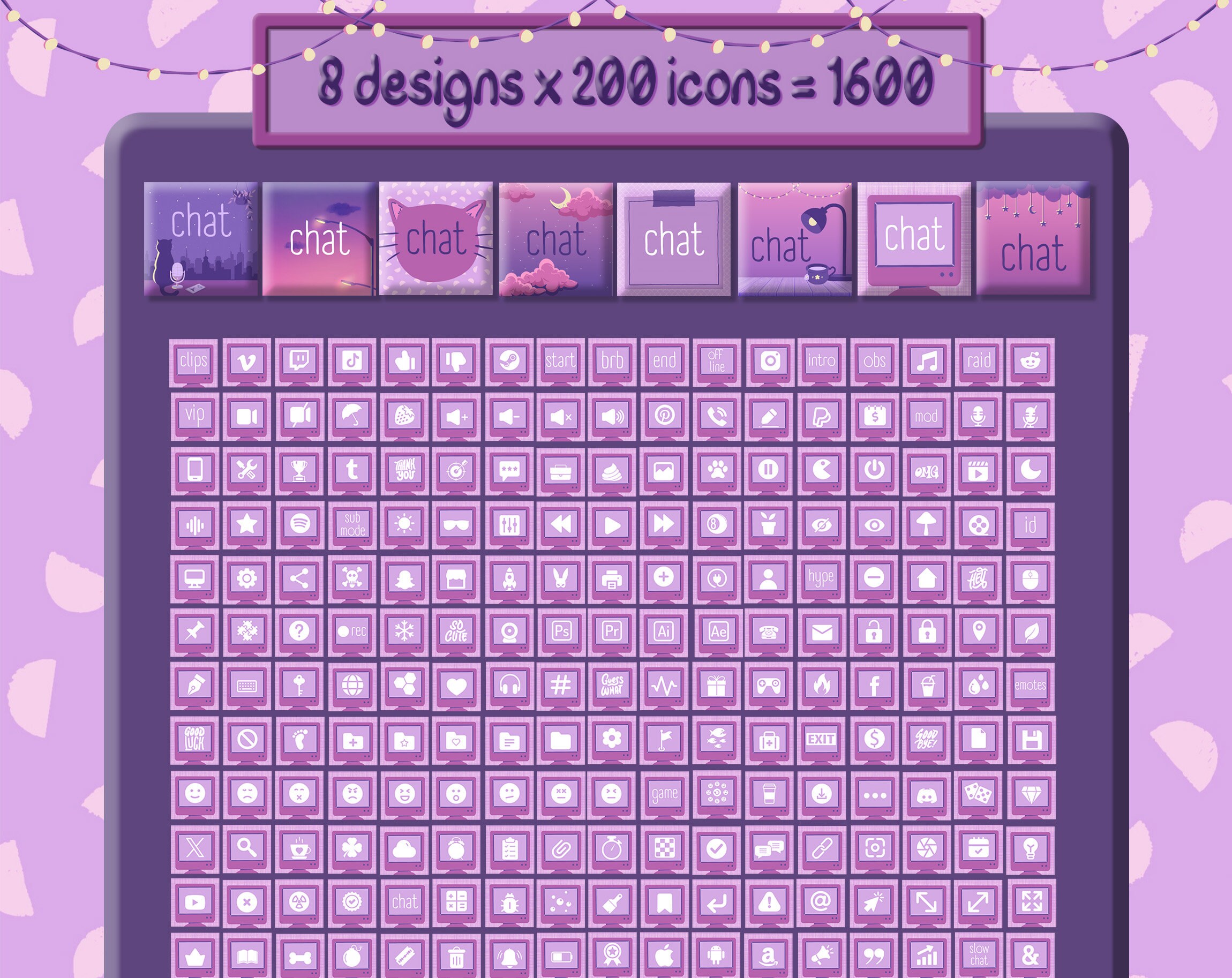 Lofi Stream Deck Icons MEGAPACK. 1600 Cute Icons for Elgato Streamdeck ...