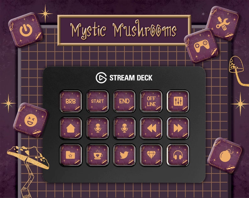 Mauve Stream Deck Icons Elgato. 200 Mystic Mushroom Icon Pack for ...