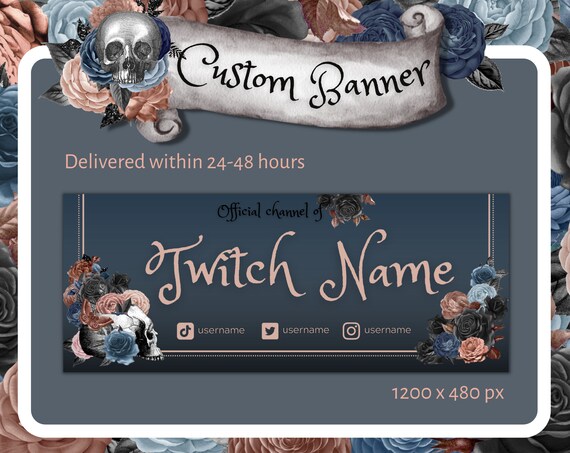 Blue Goth Twitch Banner Commission Gothic Twitch Banner - Etsy Australia