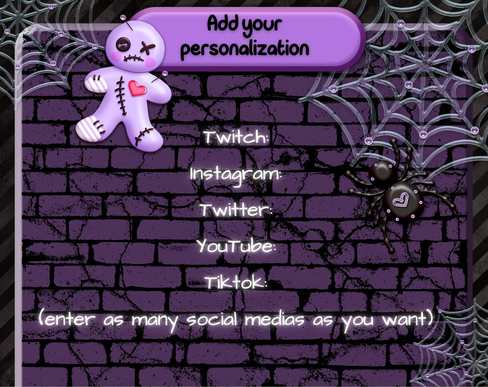 Goth Twitch, Twitter and Youtube Banner. Custom Profile Banner for ...