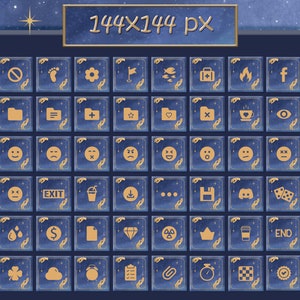Celestial Stream Deck Icons Set + Screensavers. 200 Blue Icon Pack for ...