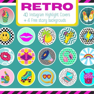 Retro Instagram Highlight Covers, Colorful Instagram Covers, 40 Fun ...