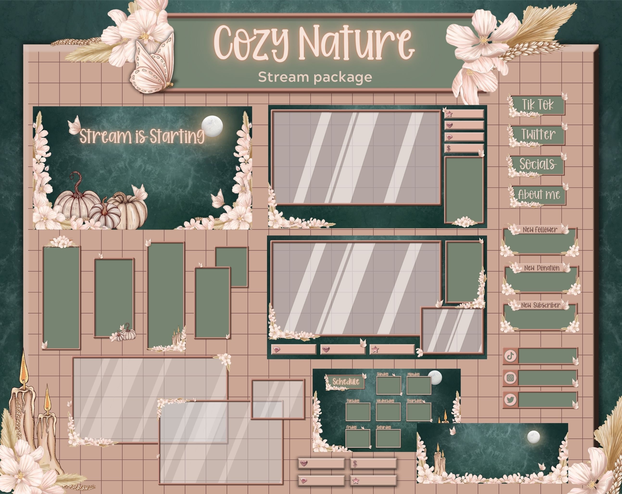 Twitch Overlay Lofi. Cozy Stream Package for Obs and Streamlabs. - Etsy