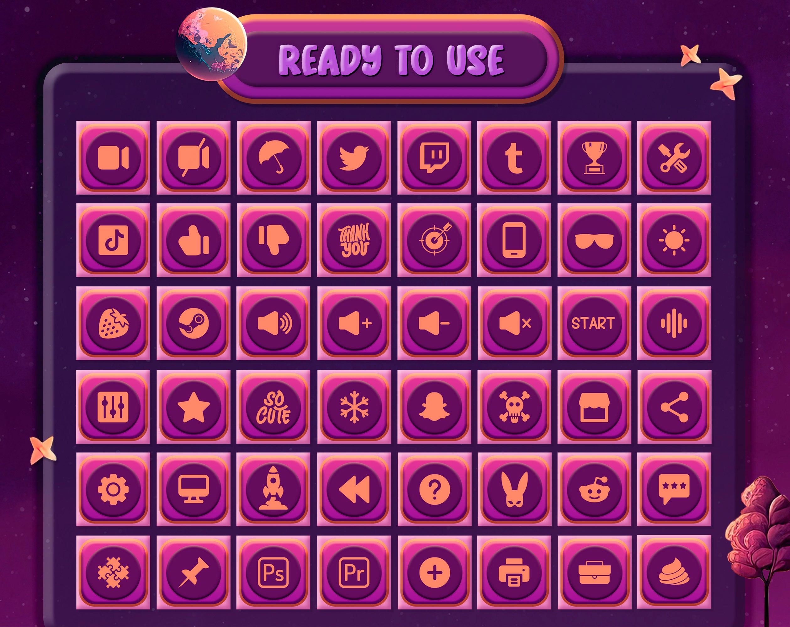 Stream Deck Icons Set for Elgato. 200 Fantasy Icons for OBS - Etsy