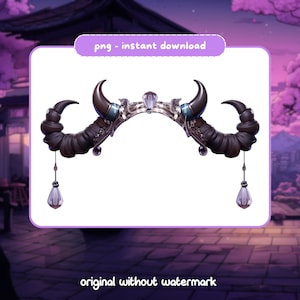 Vtuber Horn. Pngtuber Headasset for Twitch. Vtuber Goth Outfit Items ...