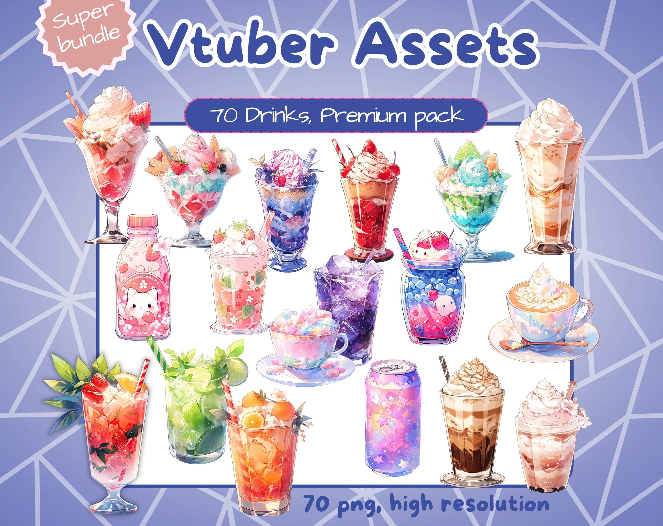 Vtuber Premium Drink Pack. Beverage Bundle: Muffin Shakes, Cocktails ...