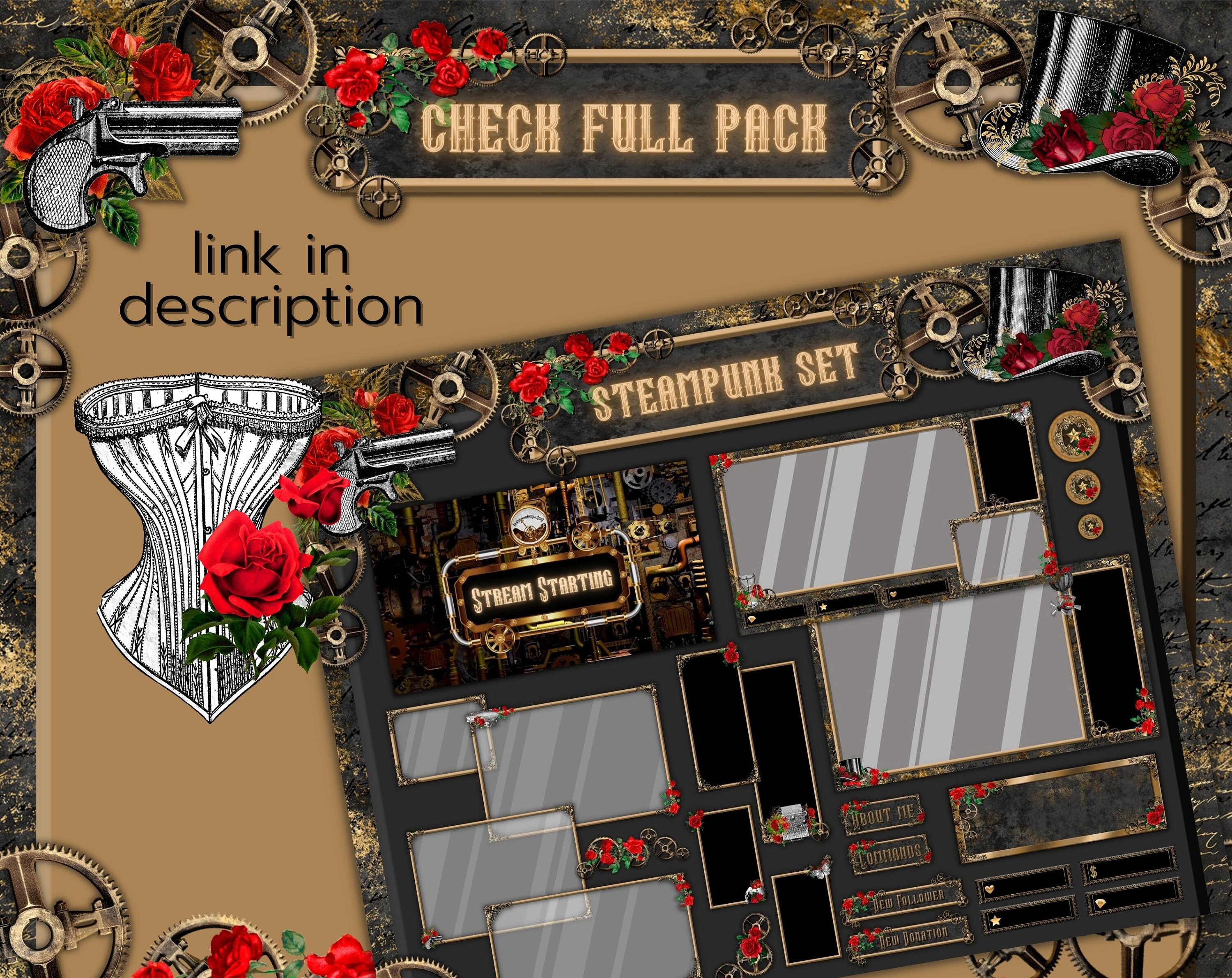 Steampunk Twitch Animated Screens. Industrial Screens. - Etsy