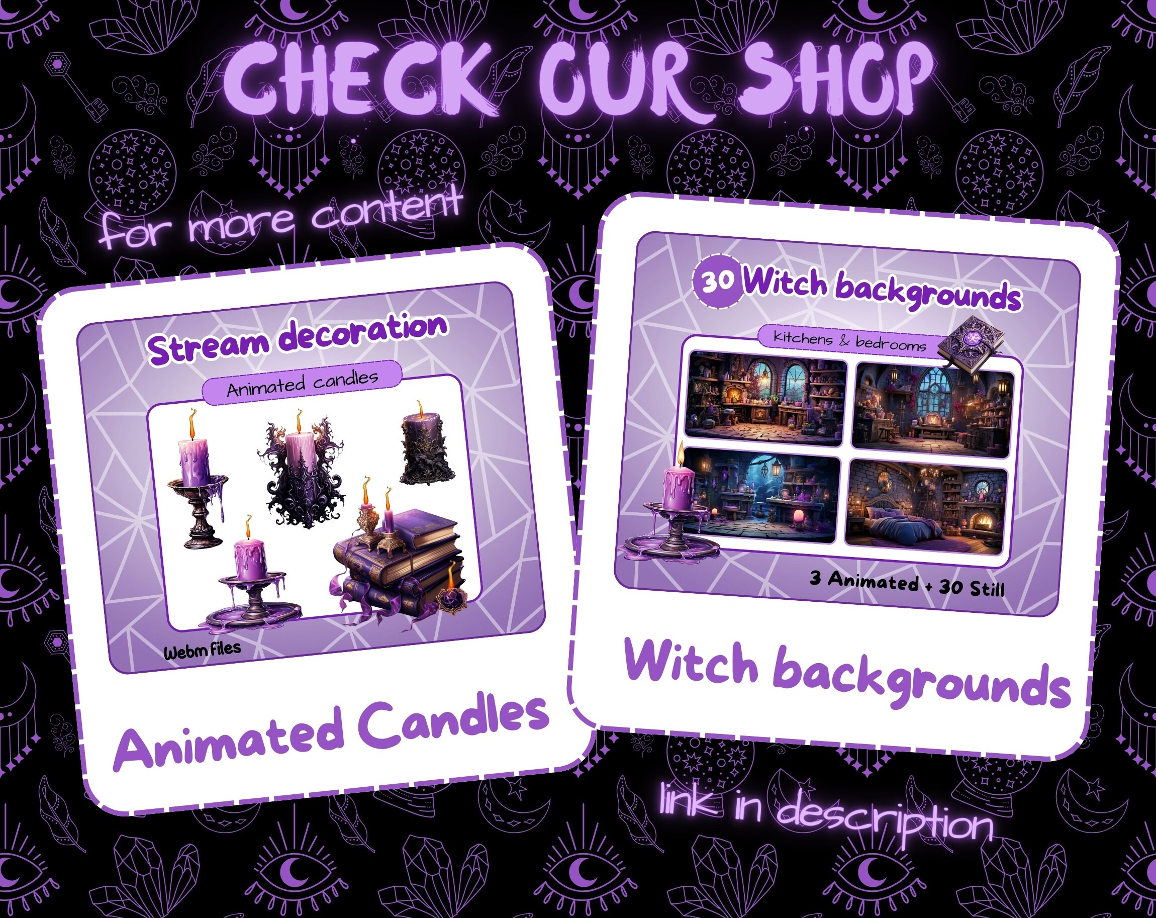 Witch Vtuber Assets. Vtuber Microphones, Chairs, Cats, Spell Books ...