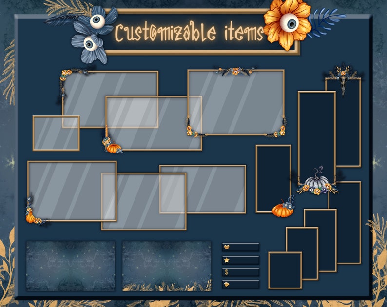 Spooky Twitch Overlay Package Creepy Stream Package Twitch - Etsy