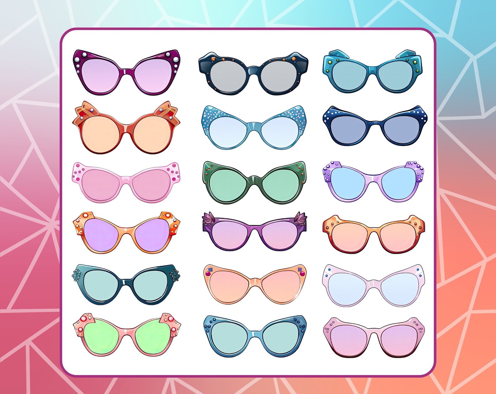 18 Vtuber Fashion Glasses . Pngtuber Outfit Assets for Twitch. Vtuber ...