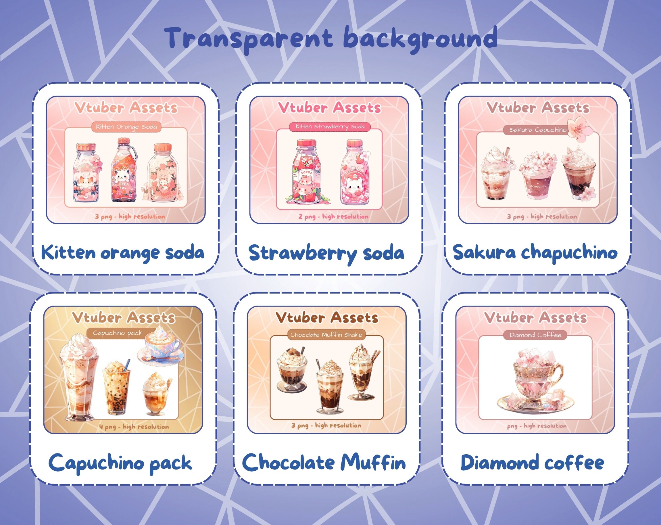 Vtuber Premium Drink Pack. Beverage Bundle: Muffin Shakes, Cocktails ...