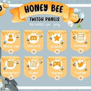 Honey Bee Twitch Panels. 35 Cute Panels for Streamers. - Etsy