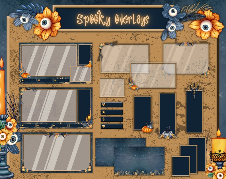 Spooky Twitch Overlay Pack Halloween Stream Overlays - Etsy