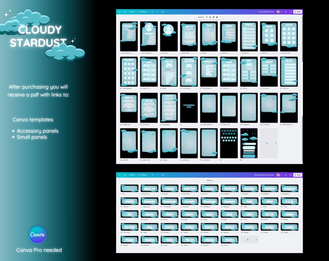 Cloud Stream Panels, Vtuber Twitch Panels, Cute Twitch Panels, Twitch ...