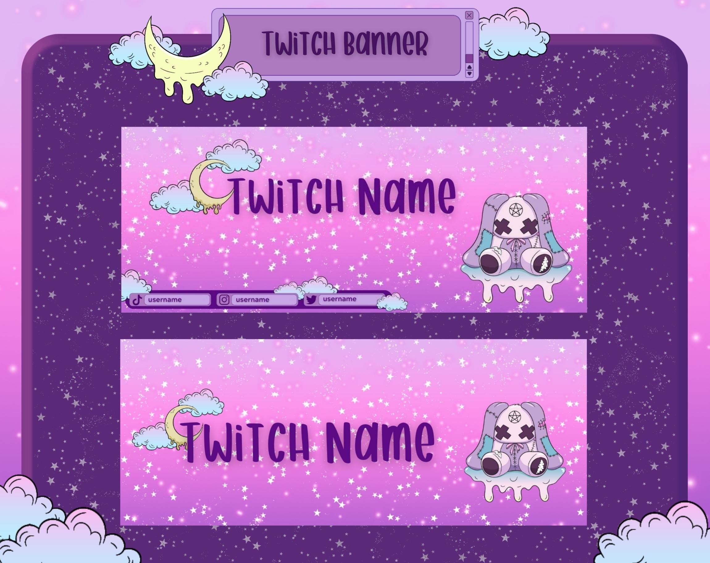 Purple Goth Banner for Twitter, Youtube and Twitch. Custom Banner for ...