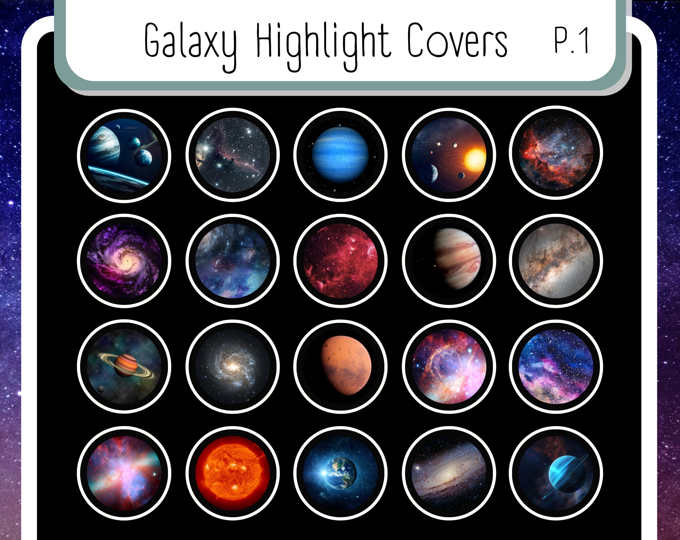 Galaxy Instagram Highlights. Instagram Story Highlight Icons - Etsy