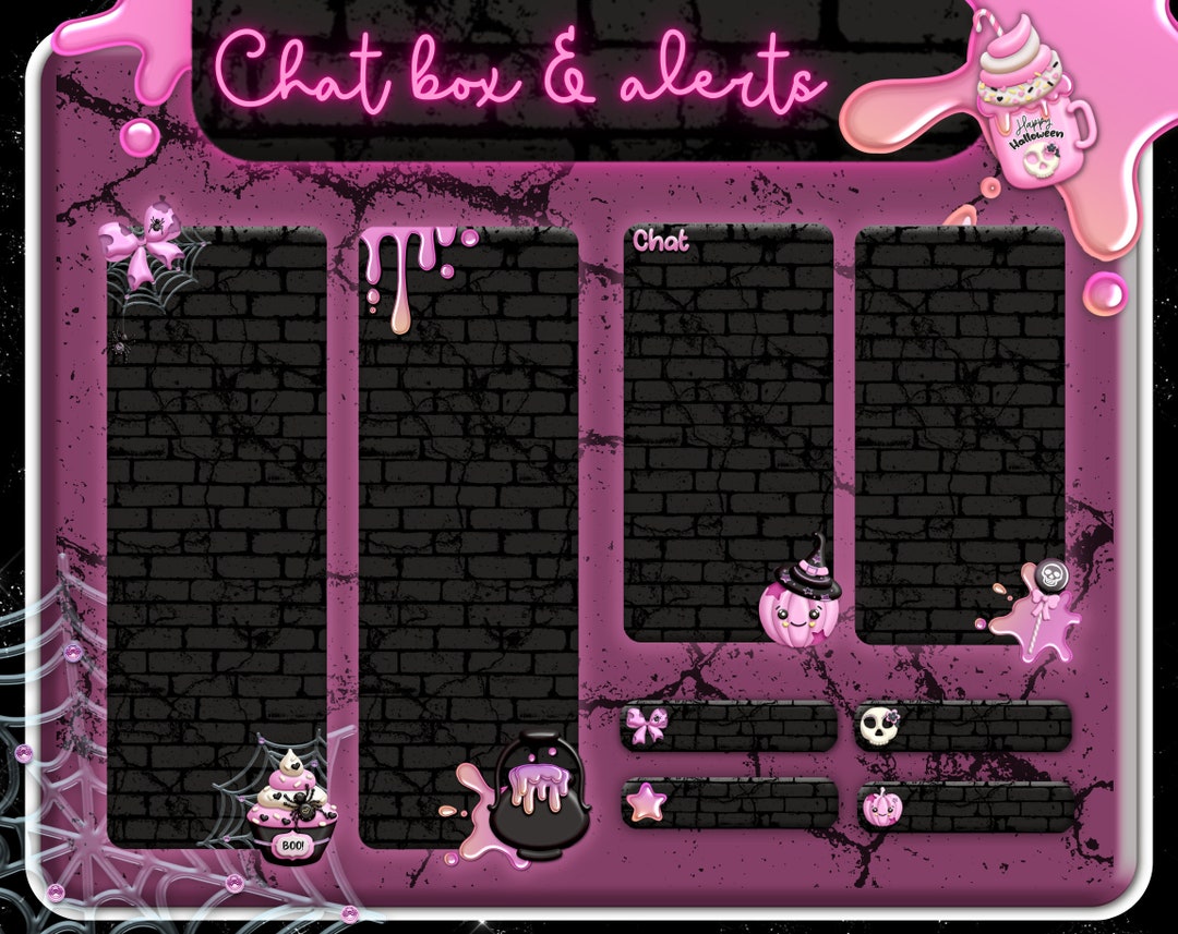 Gothic Twitch Chat Box | Streaming Chat Box Overlay | Kawaii Stream ...
