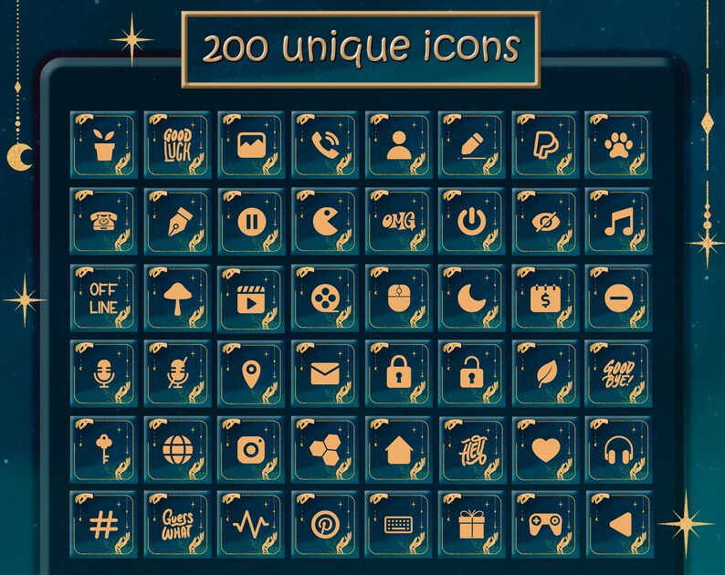 Stream Deck Icons Set Screensavers. 200 Celestial Icon Pack - Etsy