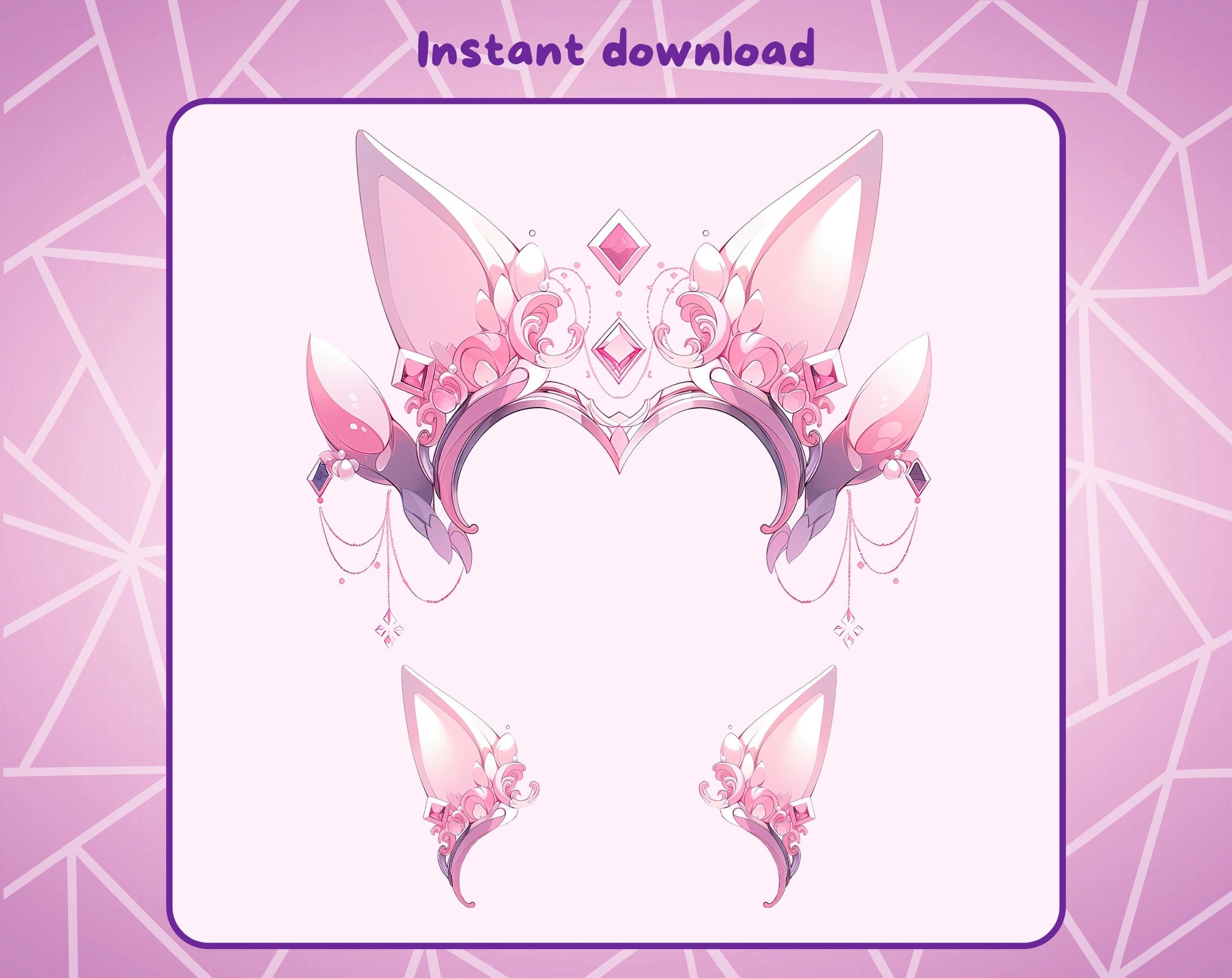 Vtuber Pink Cat Crown. Pngtuber Cat Accessories for Twitch. - Etsy