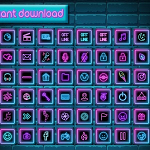 Neon Stream Deck Icons Set + Screensavers. 200 Neon Icon Pack for ...