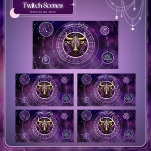 Zodiac Stream Overlay Pack. Taurus Twitch Overlay. Astrology Stream ...