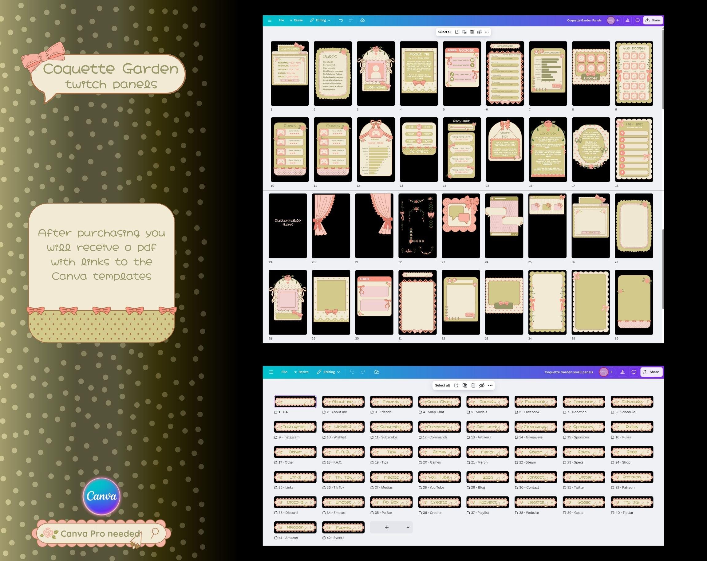Vtuber Twitch Panels, Stream Panels, Coquette Twitch Panels, Twitch ...