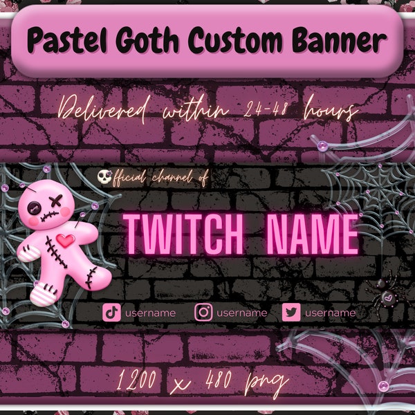 Twitch Goth Banner - Etsy