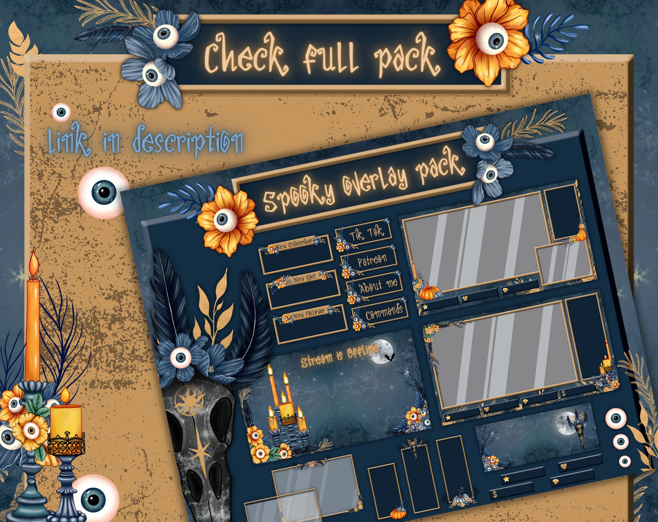 Spooky Twitch Banner Custom. Full Moon Stream Banner for - Etsy