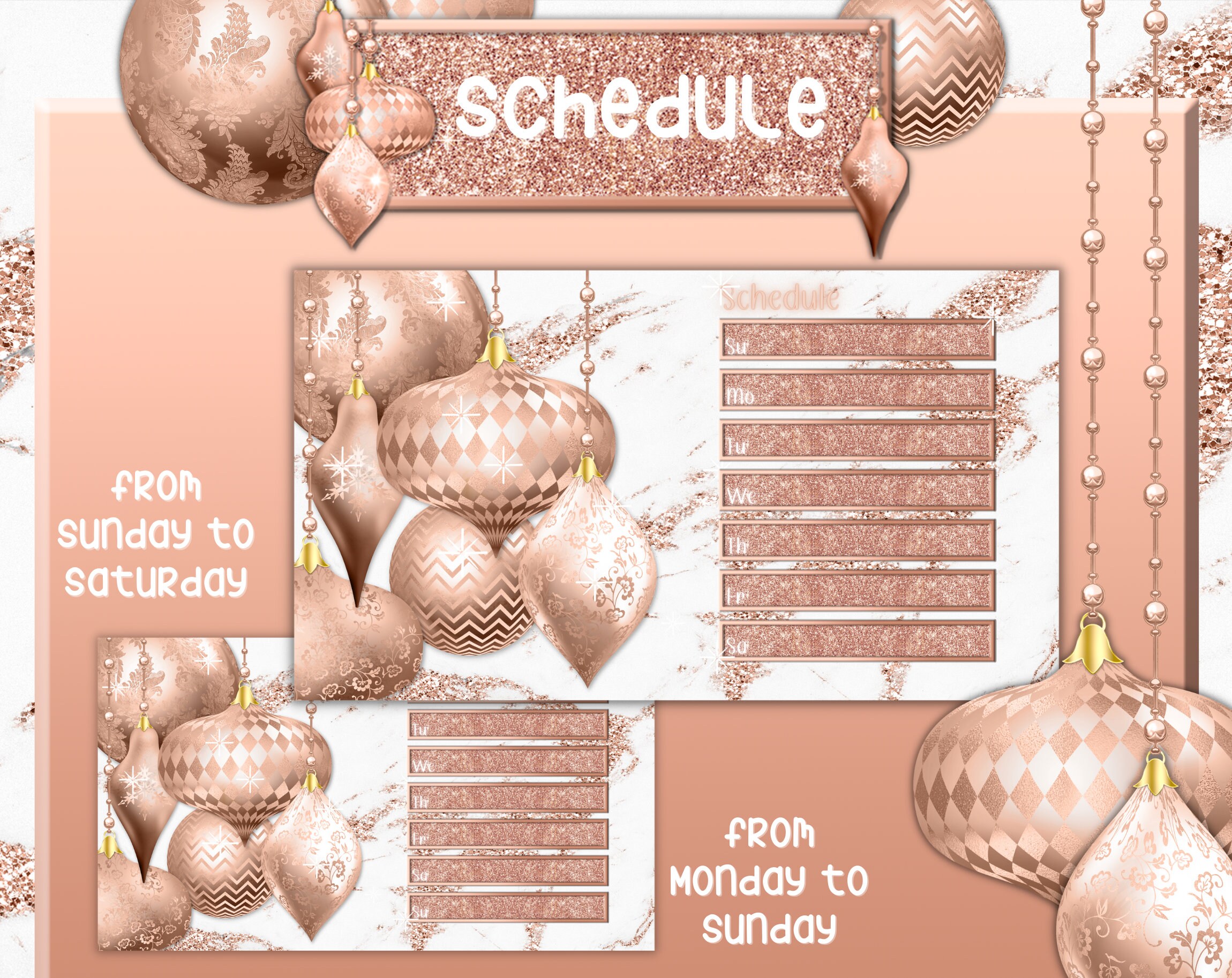 Fancy Twitch Overlay Pack. Rose Gold Stream Overlay. Sparkle - Etsy