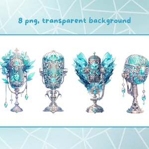 Vtuber Crystal Microphones. Pngtuber Fantasy Asset, Turquoise Mic for ...